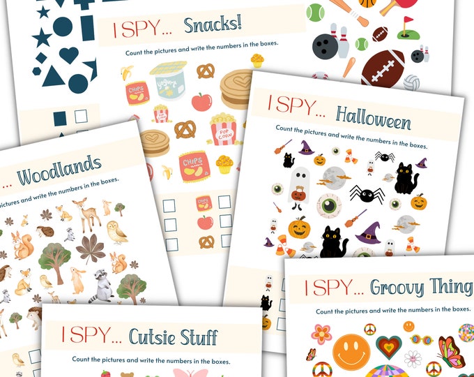 Printable Travel Bundle for Kids: I Spy Checklists Downloadable Travel ...