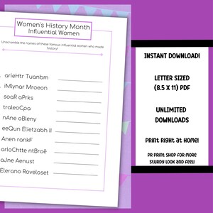 Women's History Month Games, International Women's Day Games, Women's ...