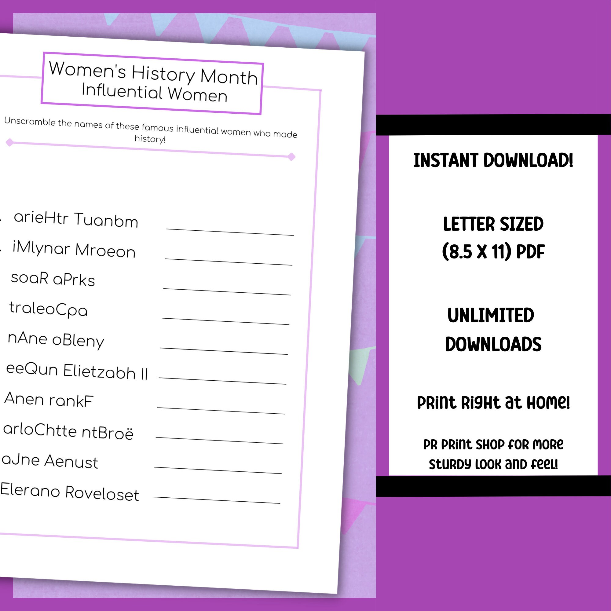 Women's History Month Games, International Women's Day Games, Women's ...