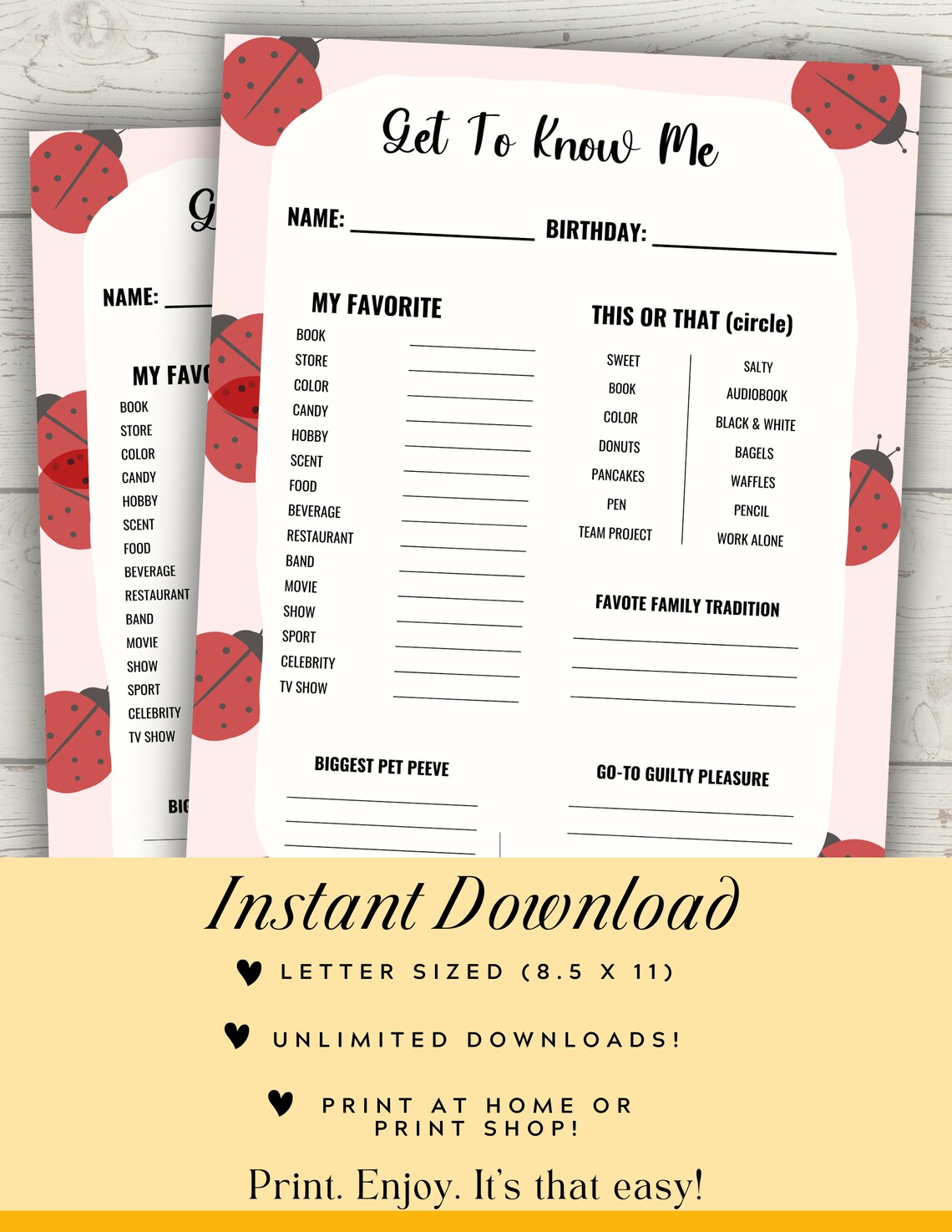 Get to Know Me Survey, Coworker Questions, Favorites Quiz, Employee ...