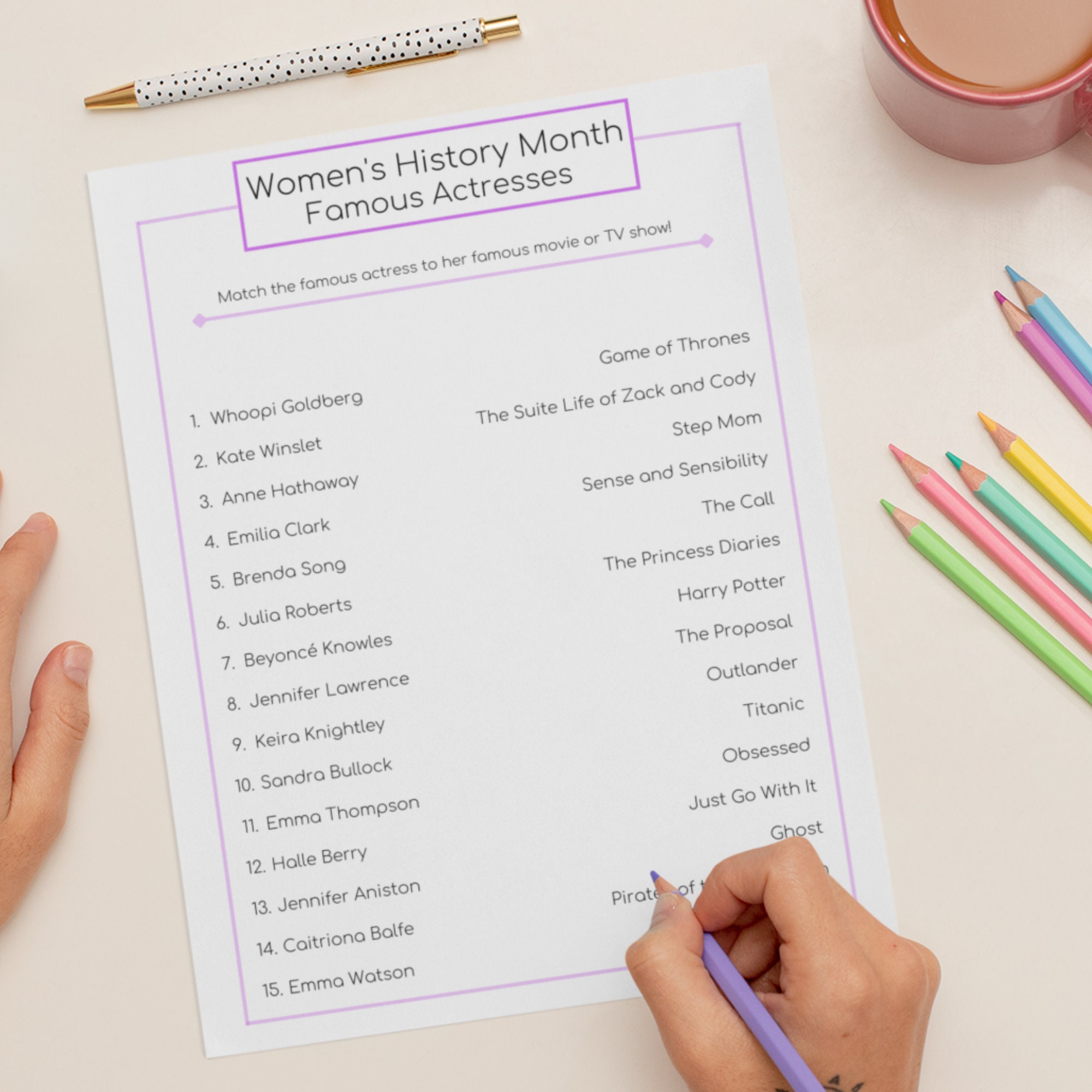 Women's History Month Game, Famous Actresses Game, International Women ...