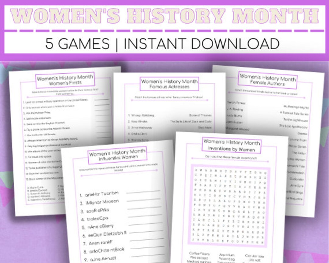 Women's History Month Games, International Women's Day Games, Women's ...