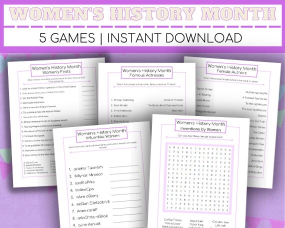 Women's History Month Games, International Women's Day Games, Women's ...