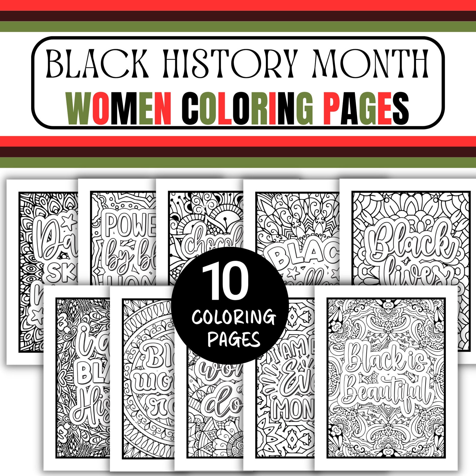 Black History Coloring Page, International Women's Day Games, Women's ...
