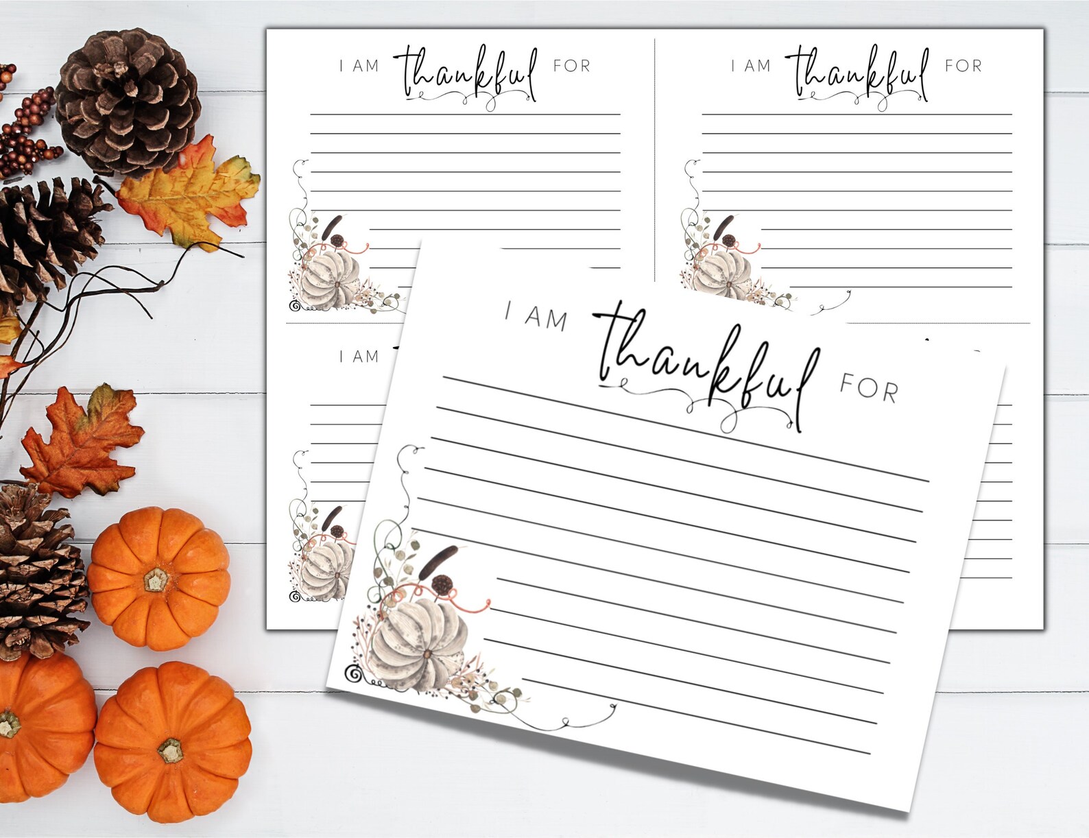I Am Thankful Printable Cards Digital Download, Gratitude Card ...