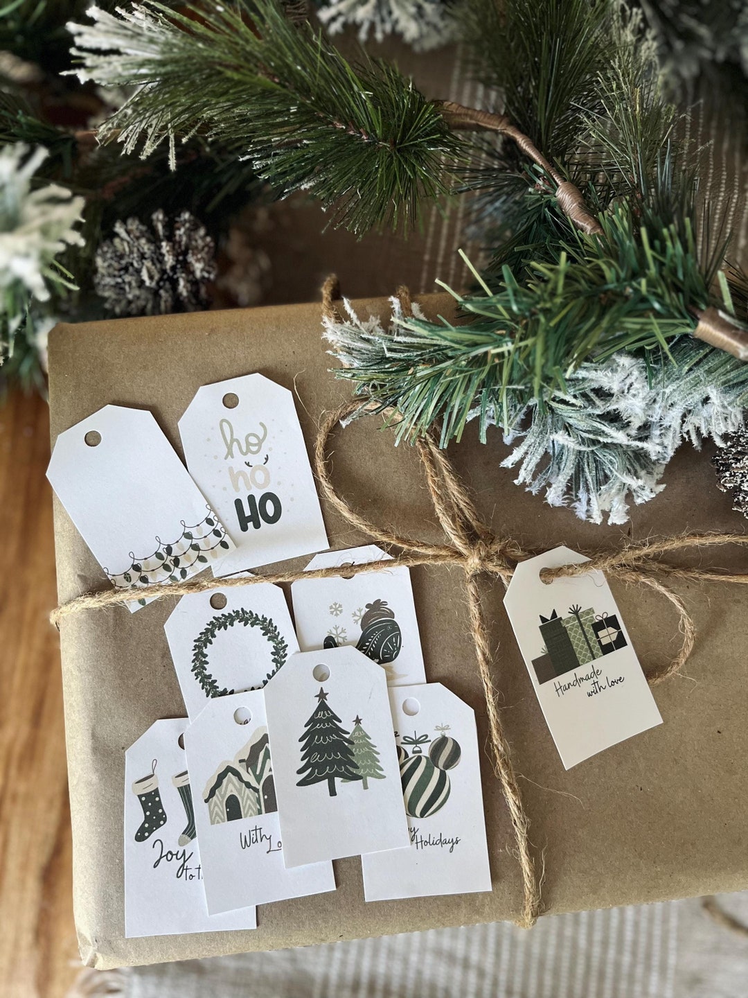 Neutral Printable Holiday Gift Tags Digital File - Etsy