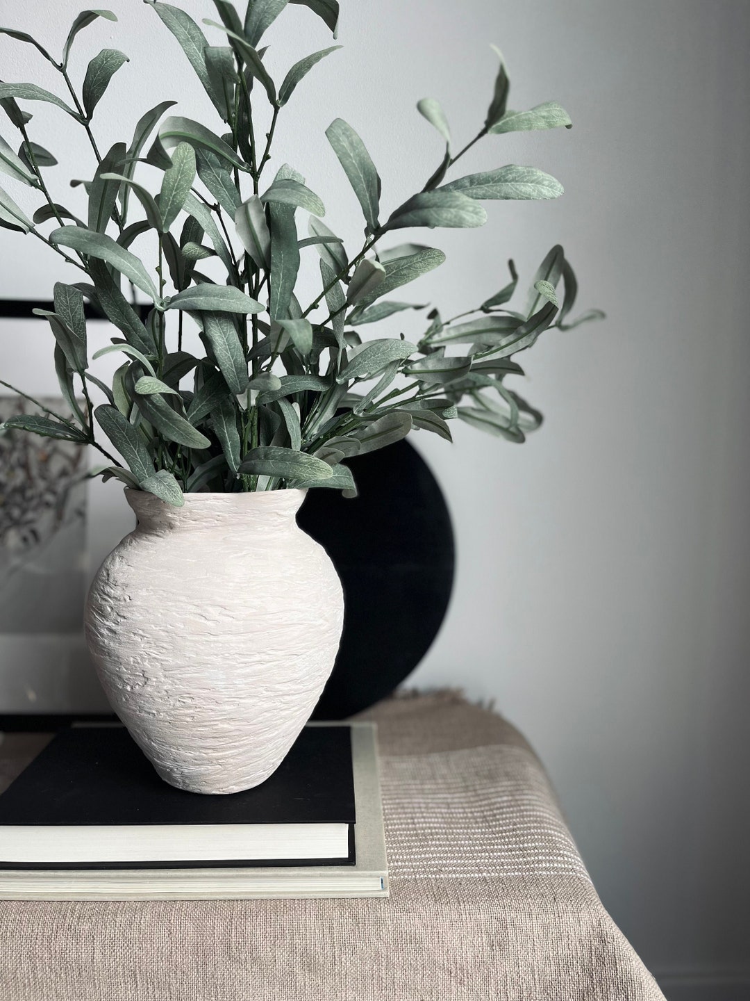 Distressed Vessel, Textured Matte Beige and White Hand-painted Vase - Etsy