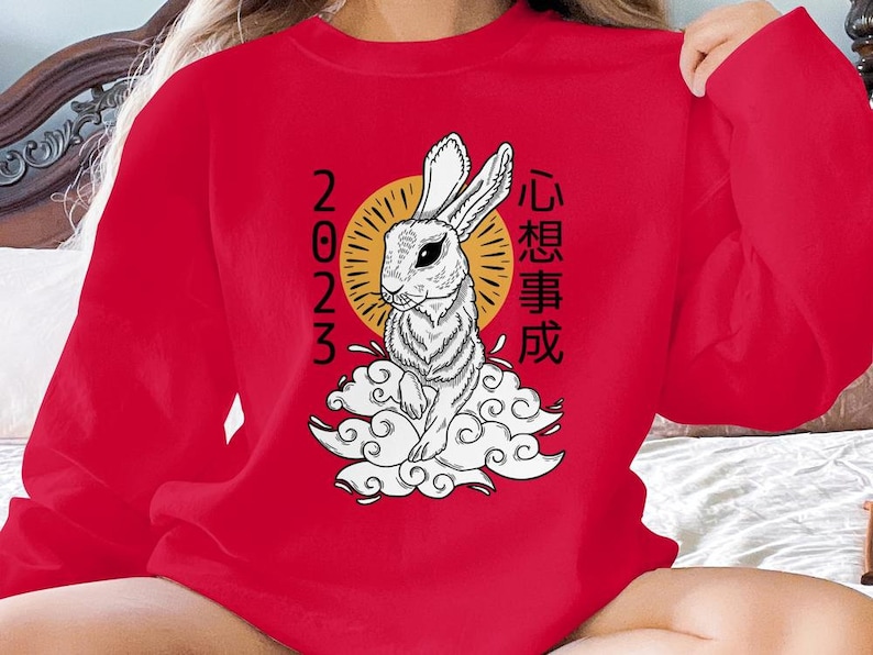 Year of the Rabbit Shirt Chinese New Year Sweatshirt Lunar - Etsy