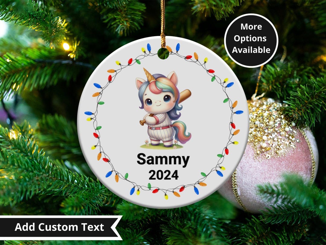 Adorable Unicorn Baseball Player Ornament, Cute Unicorn Decor, Perfect ...