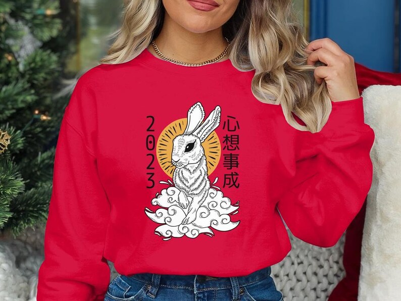 Year of the Rabbit Shirt Chinese New Year Sweatshirt Lunar - Etsy