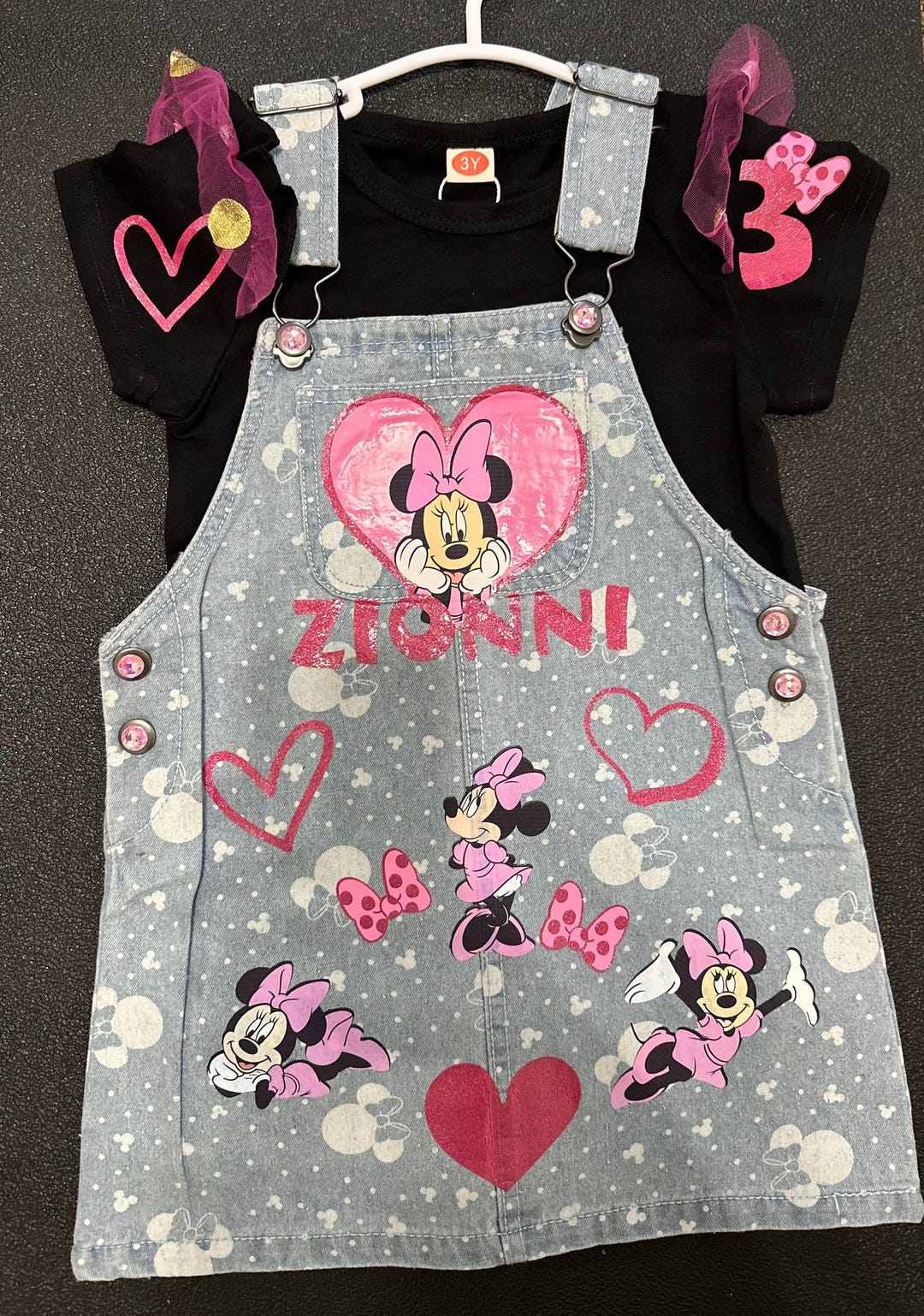 Customizable Minnie Mouse Birthday Overalls - Etsy