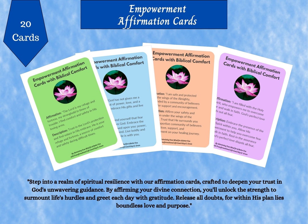 Printable Empowerment Affirmation Cards With Biblical Comfort ...
