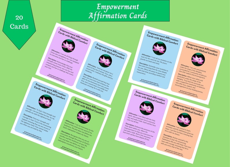 Printable Empowerment Affirmation Cards With Biblical Comfort ...