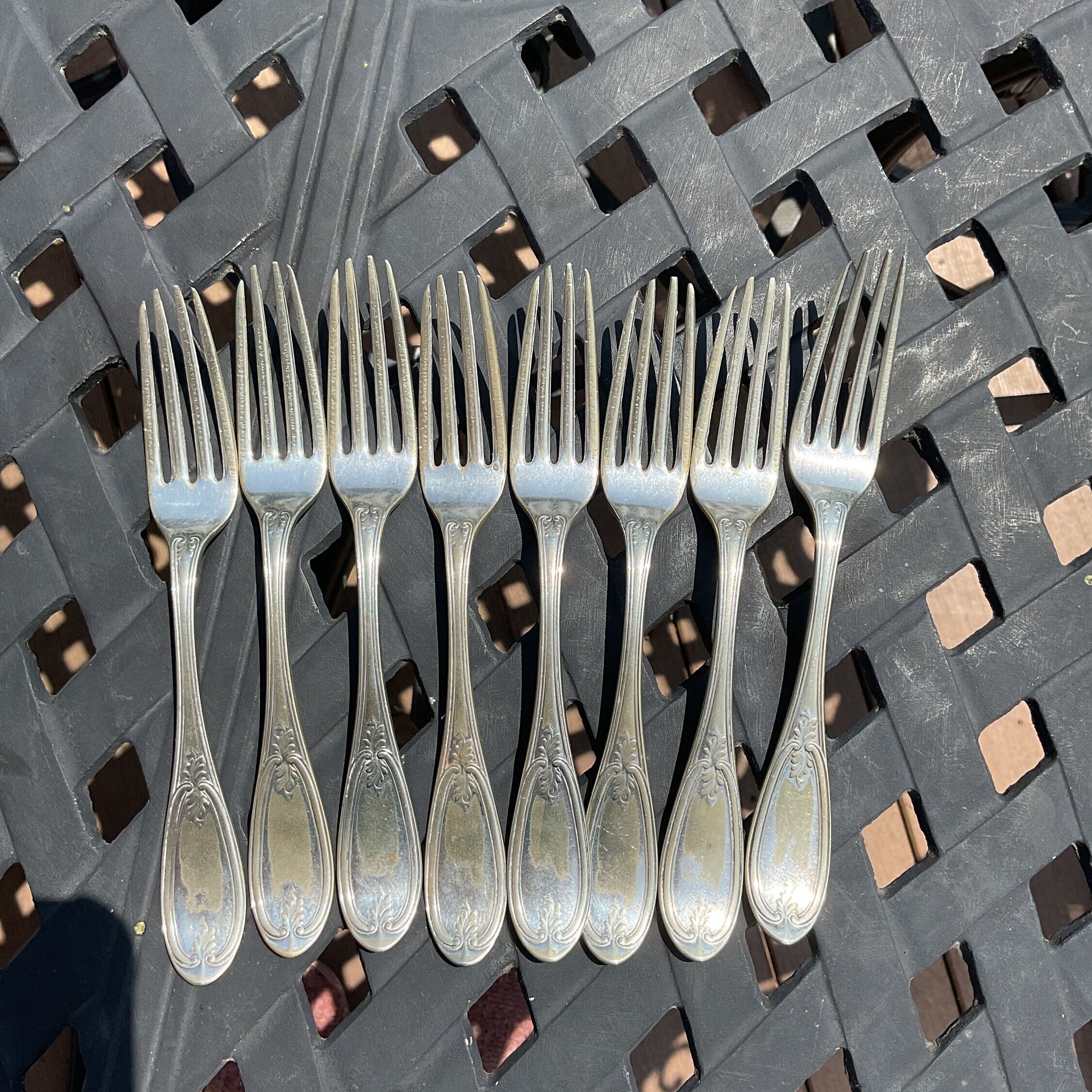 8 Antique Forks Wm Rogers and Sons AA Silverplate - Etsy