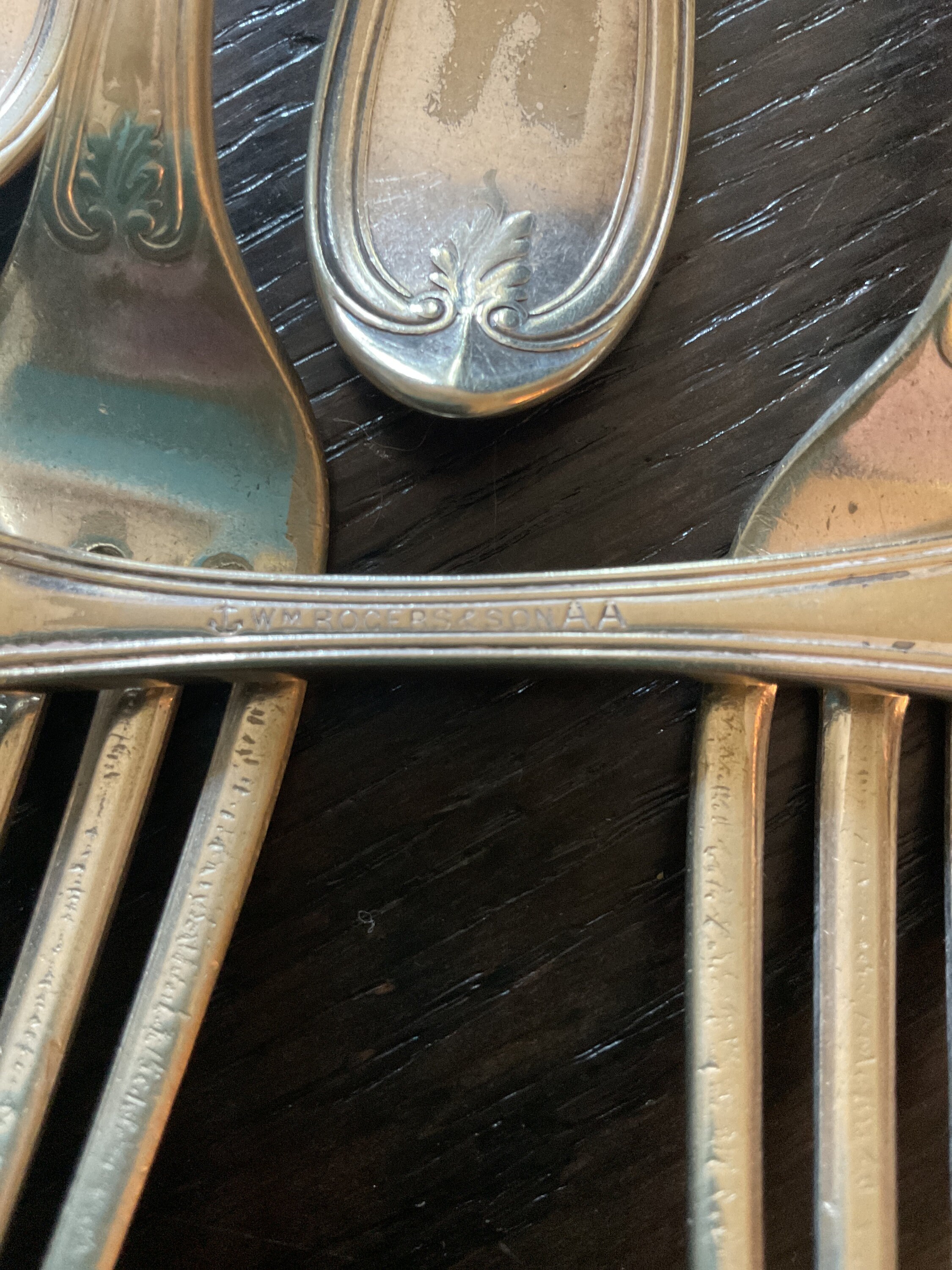 8 Antique Forks Wm Rogers and Sons AA Silverplate - Etsy