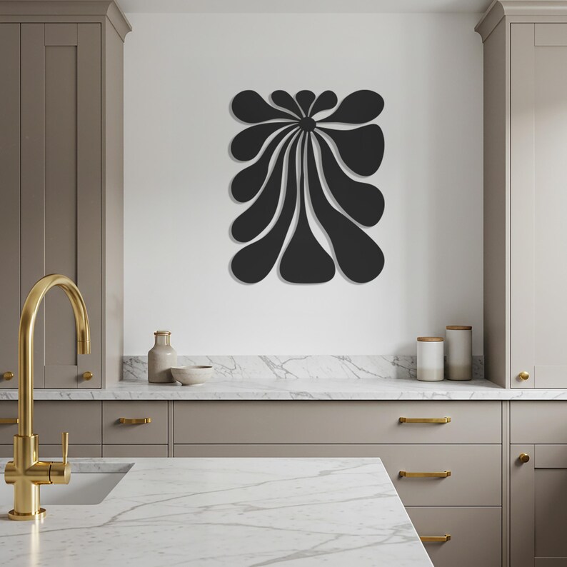 Abstract Wall Art, Metal Wall Art, Droplet Shape Decor, Modern Wall ...