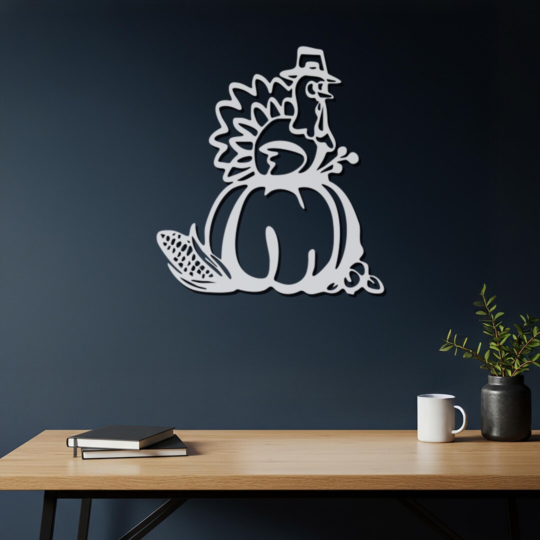 Turkey Pumpkin Metal Wall Art,thanksgiving Wall Decor,fall Inspired ...