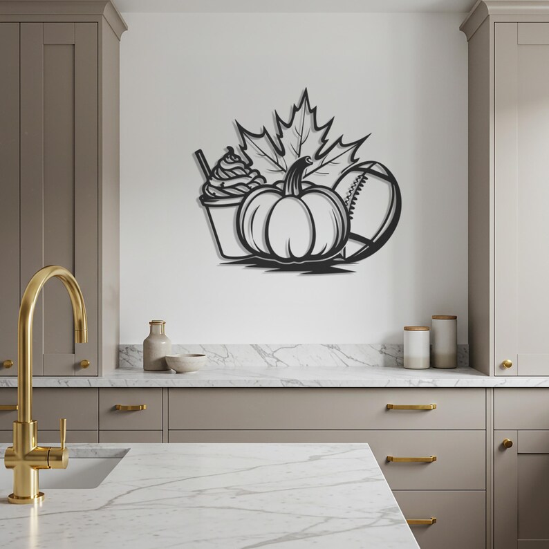 Pumpkin Fall Decor, Cornucopia Wall Art, Harvest Seasonal Decoration ...