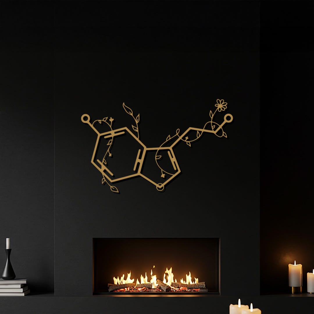 Serotonin Molecule Art – Metal Wall Decor, Science Lovers Gift ...