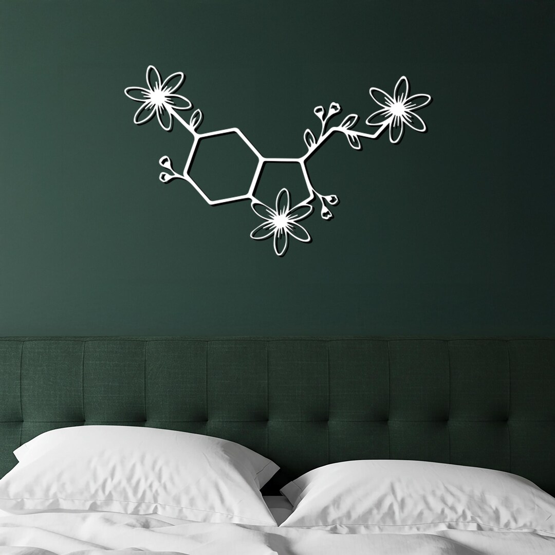 Serotonin Molecule Art, Neurotransmitter Decor, Science Wall Hanging ...
