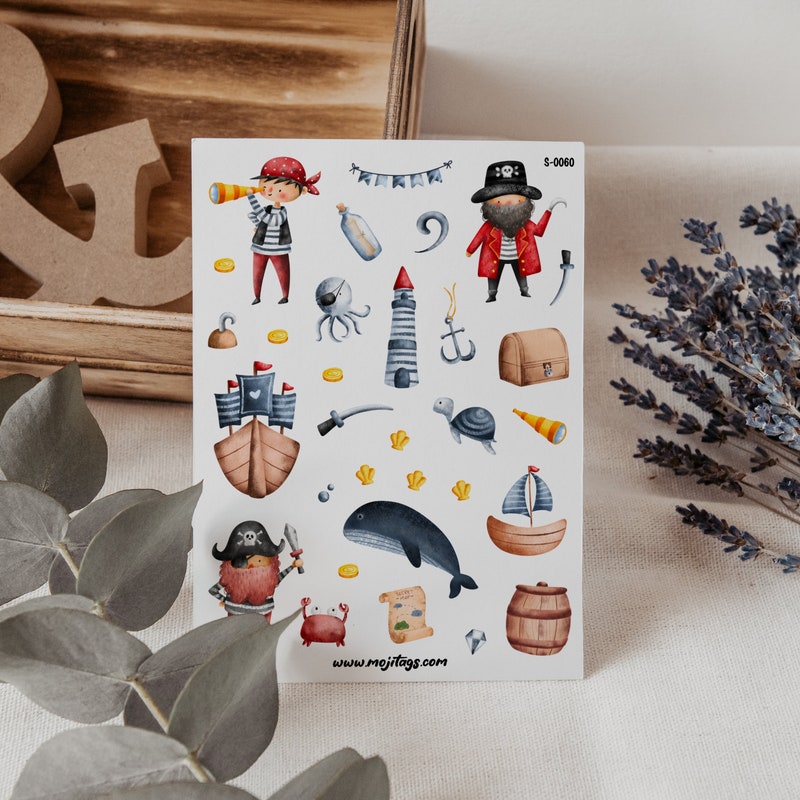 Pirate Stickers - Etsy UK