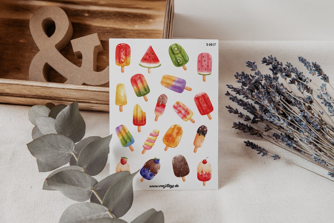 Eis am Stiel Sommer Sticker Set| Bullet Journal Sticker, Scrapbook Sticker, Planer Sticker ...