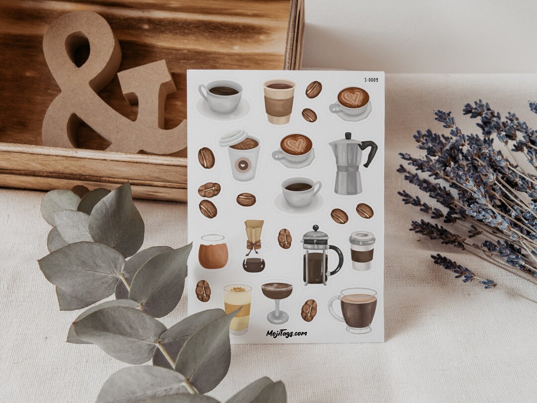 Coffee Sticker Sheet | Bullet Journal Stickers, Scrapbook Stickers ...