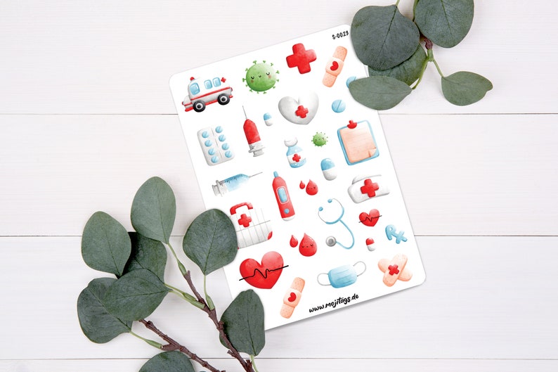 Health Sticker Set | Bullet Journal Stickers, Scrapbook Stickers ...