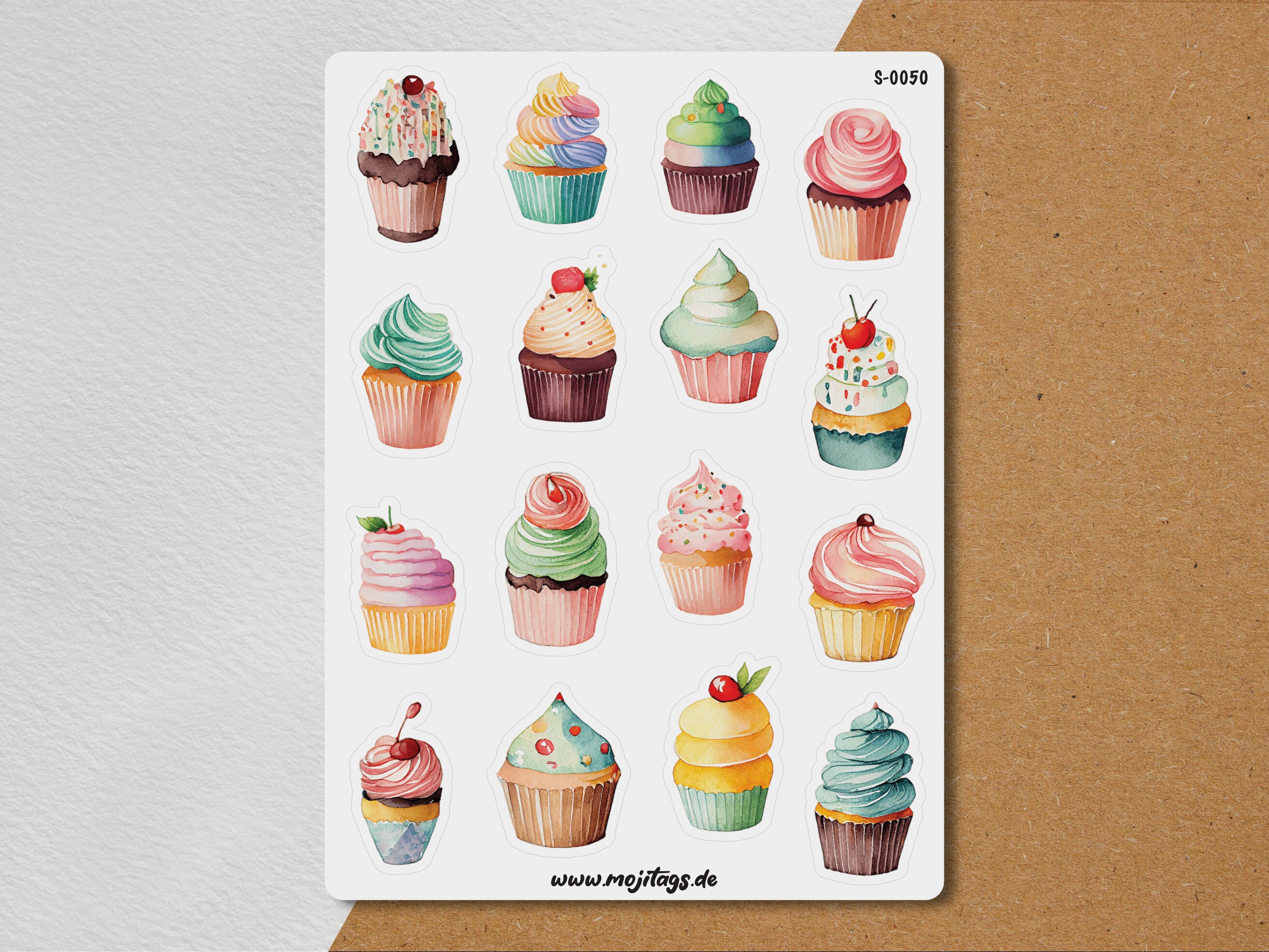 Cupcake Sticker Sheet Bullet Journal Stickers, Scrapbook Stickers ...