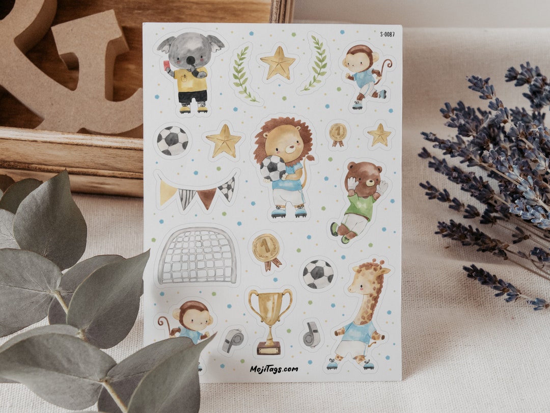 Football Sticker Sheet Animal Player Stickers for Bullet Journal ...