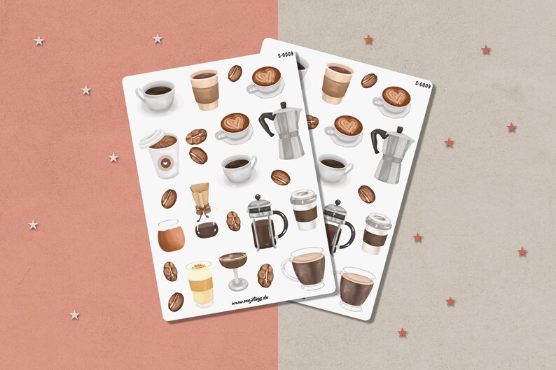 Coffee Sticker Sheet Bullet Journal Sticker Scrapbook - Etsy