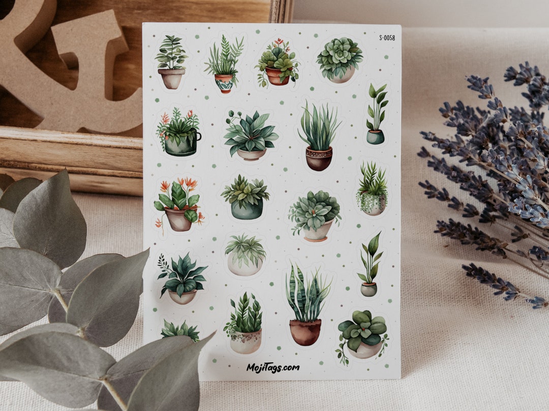 Potted Plants Sticker Sheet Bullet Journal & Planner Versatile ...