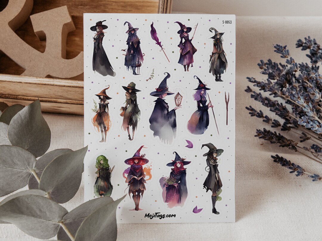 Witches Sticker Sheet Bullet Journal Stickers, Scrapbook Stickers ...