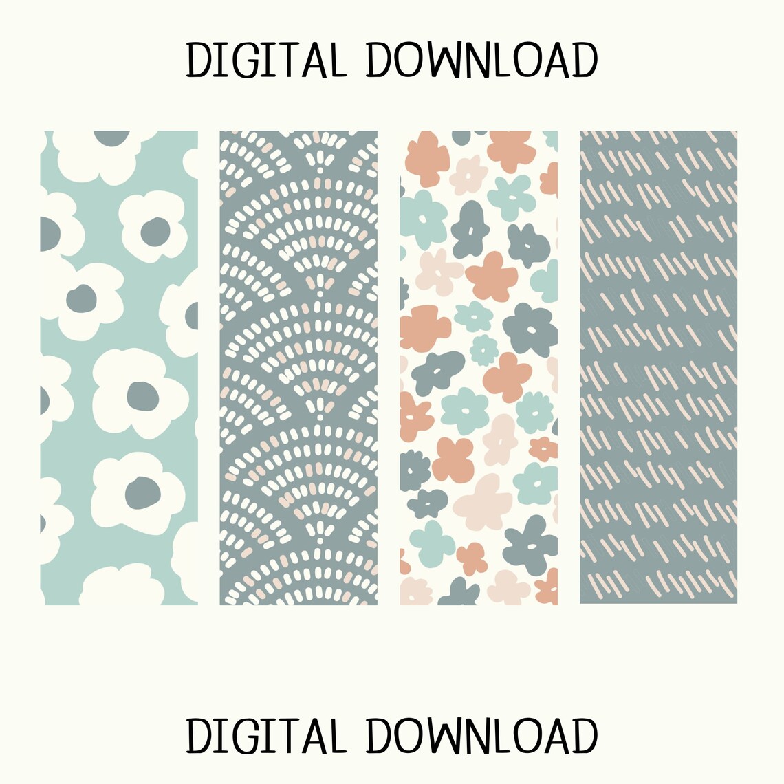 Boho-inspired Printable Bookmarks SET OF 8 Minimalistic Boho Printable ...