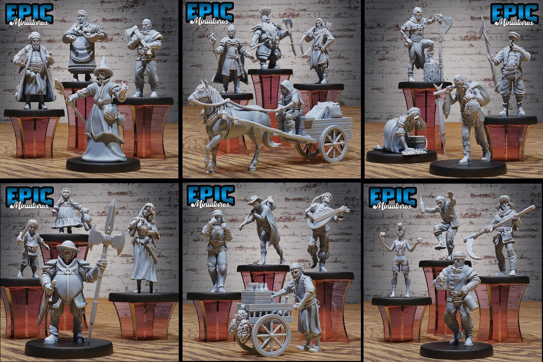 NPC Villagers #3 - Epic Miniatures | Medium - Etsy