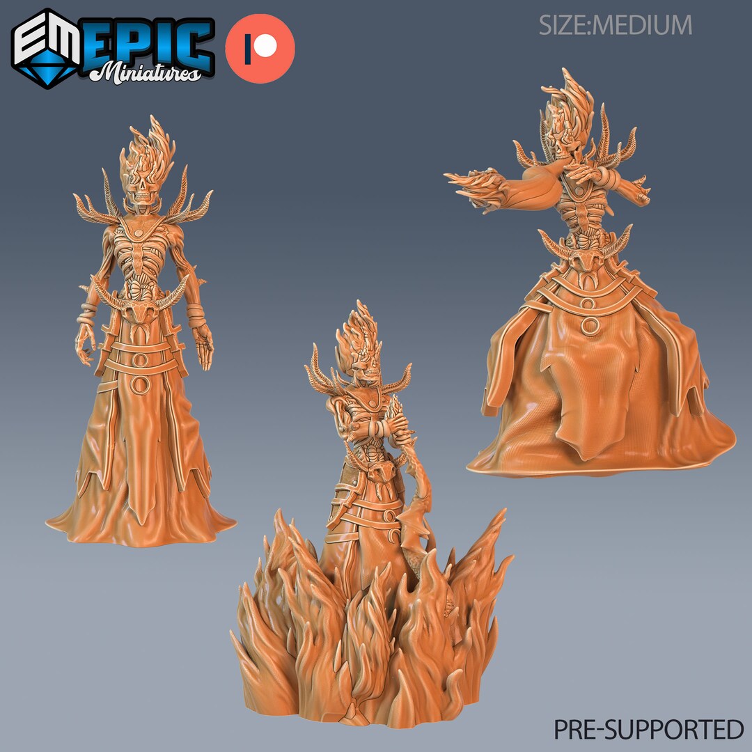 Flame Lich - Epic Miniatures | Medium - Etsy