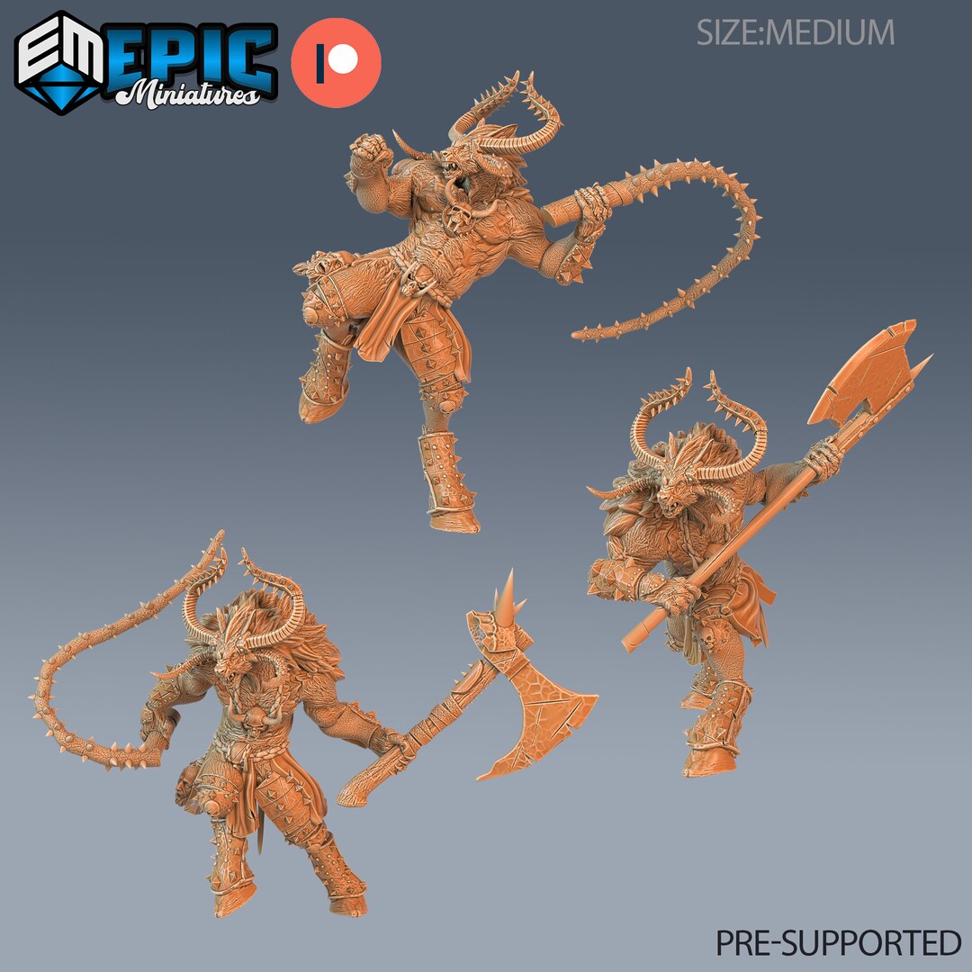 Demonic Minotaur - Epic Miniatures | Medium - Etsy