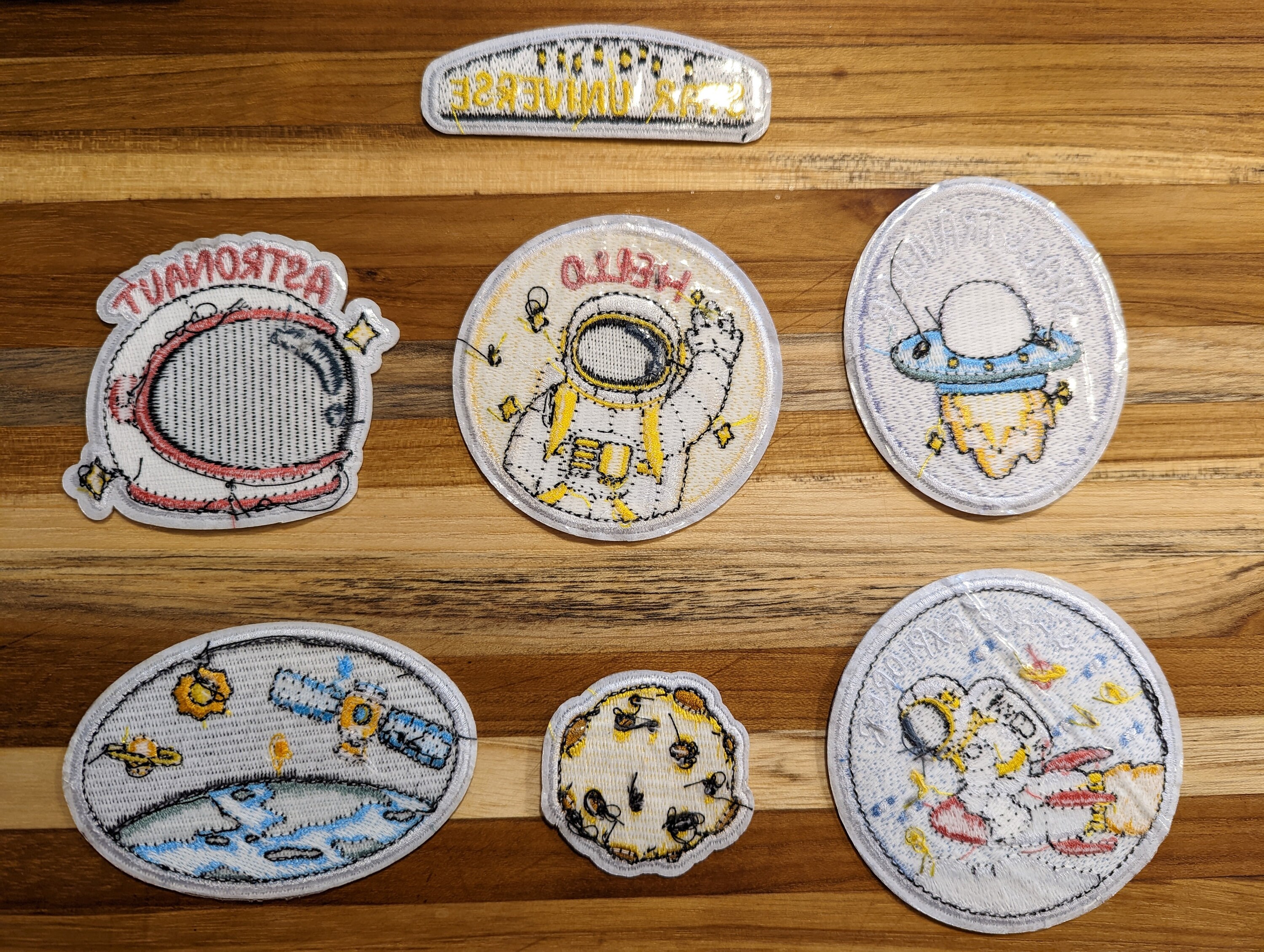 Astronaut Pattern Fun and Colorful Iron-on Patches pack of 7 - Etsy