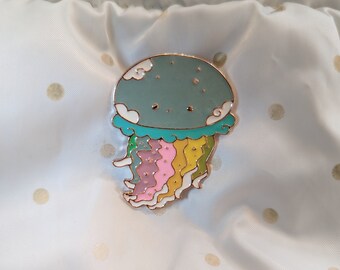 Rainbow Plated Jellyfish Enamel Pin - Etsy