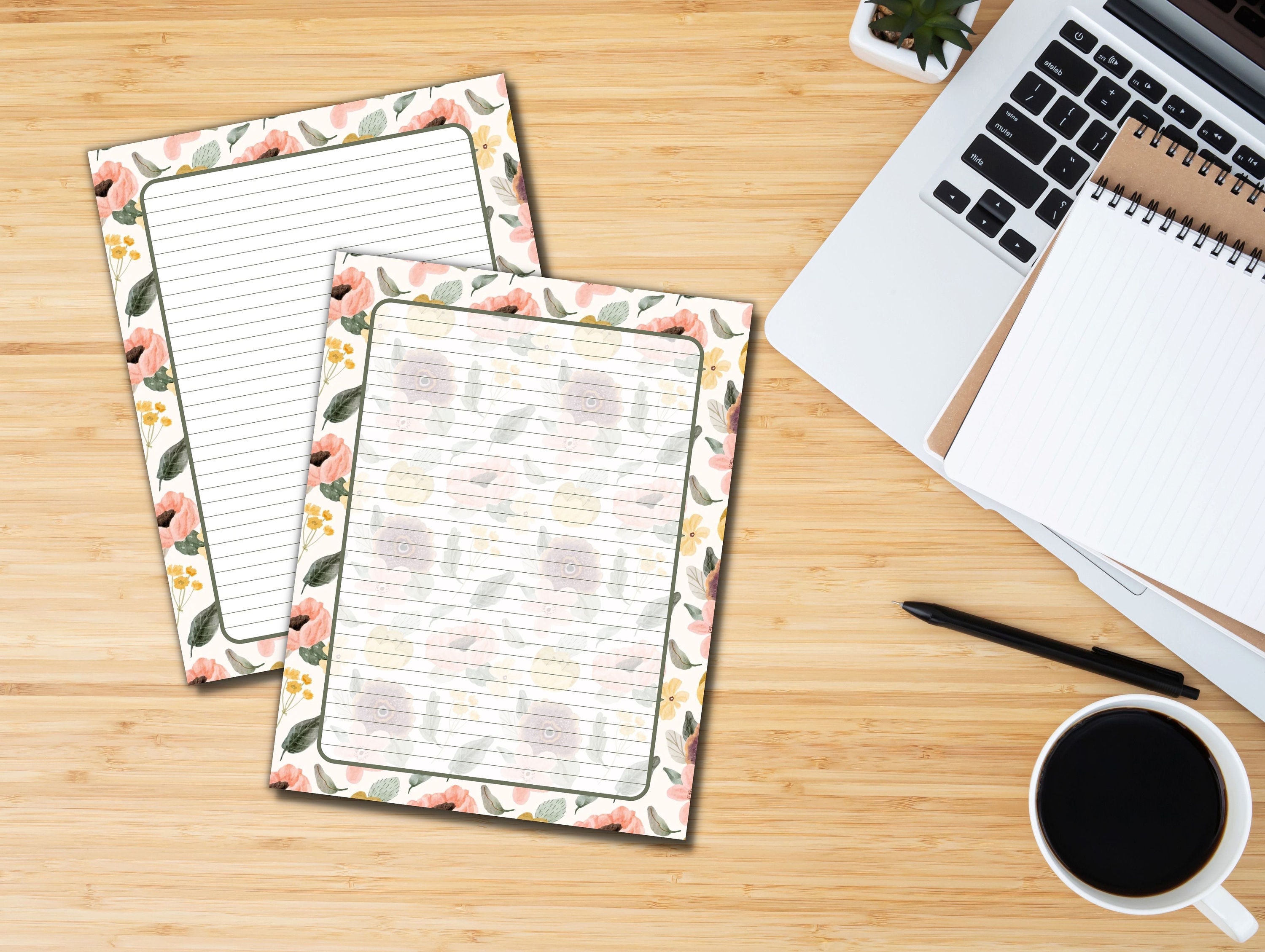 Digital Printable Note Paper | Notepad, Journal, Planner, Stationery ...