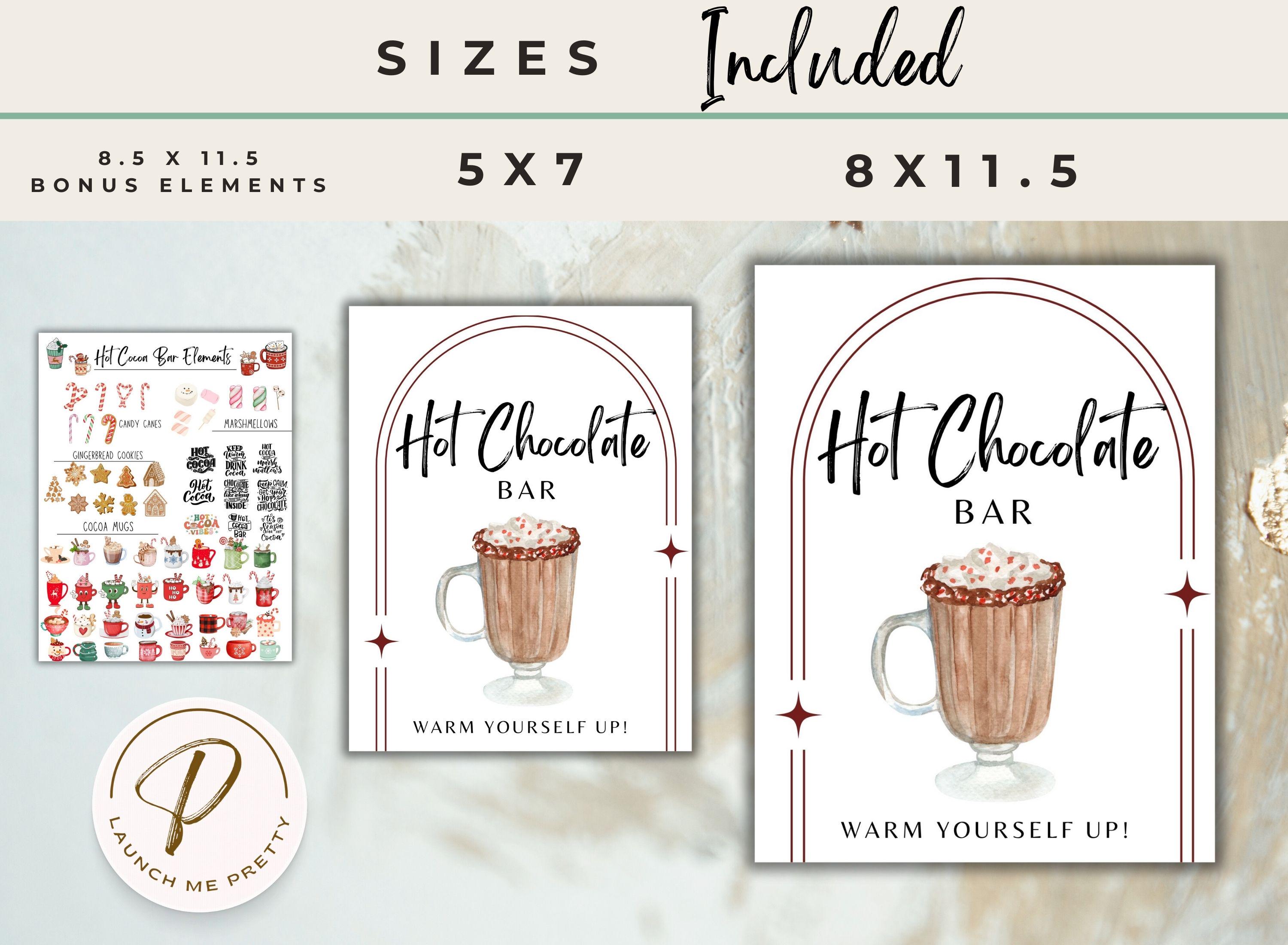Hot Chocolate Bar Editable Canva Template, Christmas Hot Cocoa Bar Sign ...