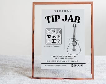 Musician Tip Jar Editable Template Sign, Editable Tip Jar Sign ...
