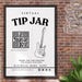 Musician Guitar Tip Jar Editable Template Sign, Music Venue Tip Sign ...