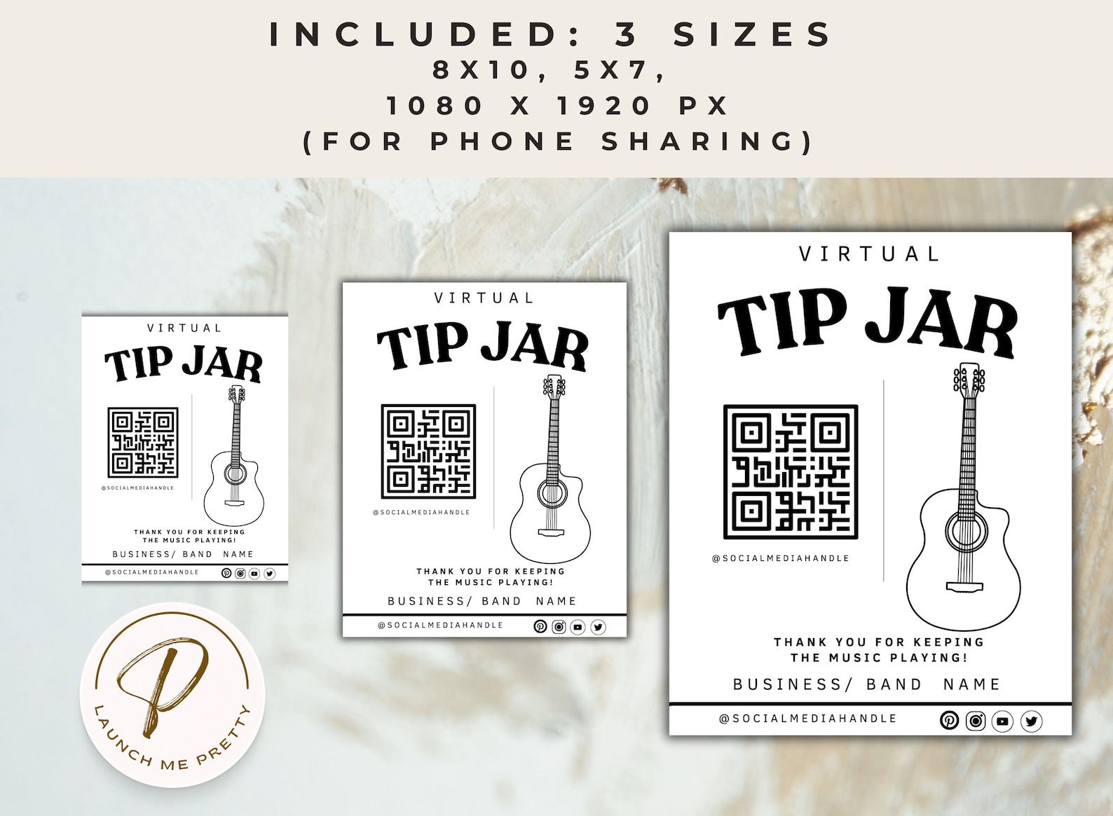 Musician Tip Jar Editable Template Sign, Editable Tip Jar Sign ...