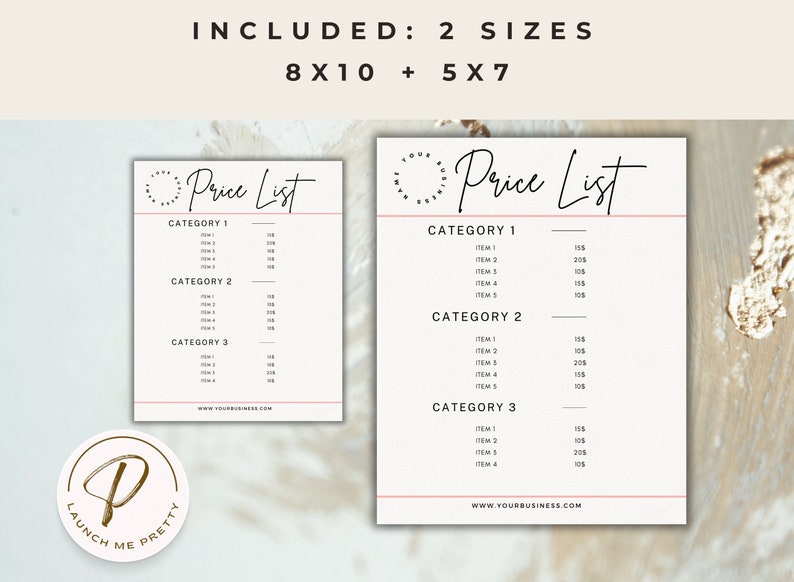 Minimalistic Price List Template Small Business Canva, Editable Price ...
