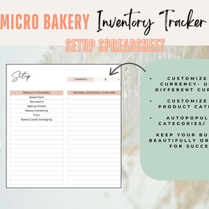 Bakery/ Micro Bakery Business Inventory Tracker, EDITABLE Google Sheets ...