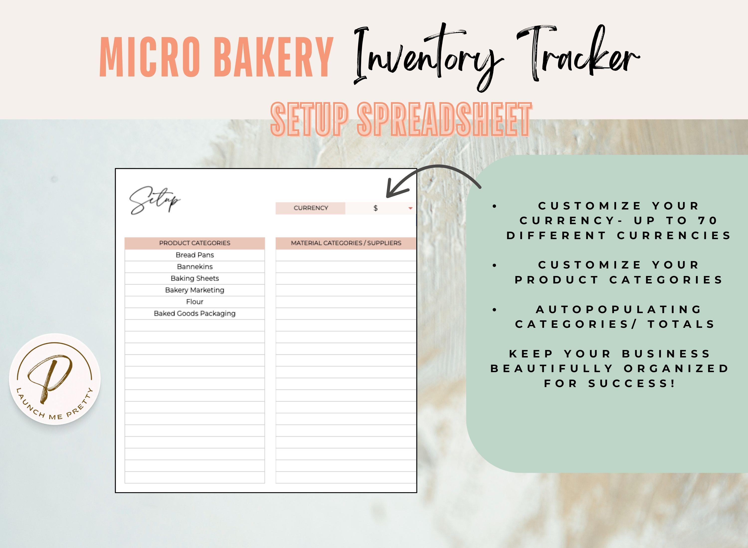 Bakery/ Micro Bakery Business Inventory Tracker, EDITABLE Google Sheets ...