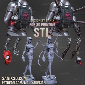 Gwenom Fan Art Model Unpainted model kit Sanix3d Model 3D printed Full ...