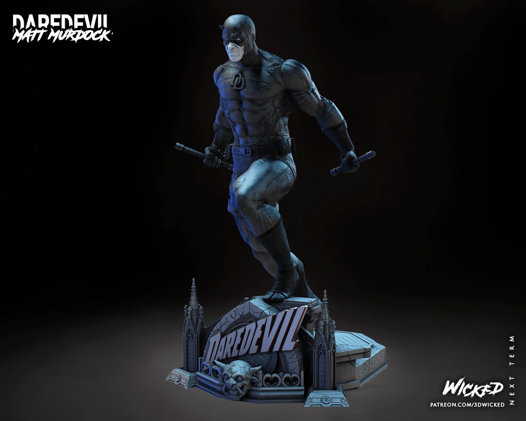 Daredevil Fan Art Model 1/8 or 1/10 Scale Unpainted Model Kit 3dwicked ...