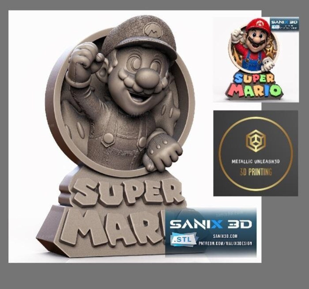 Super Mario Fan Art Unpainted Model Kit Sanix3d Model 3D Printed Full ...